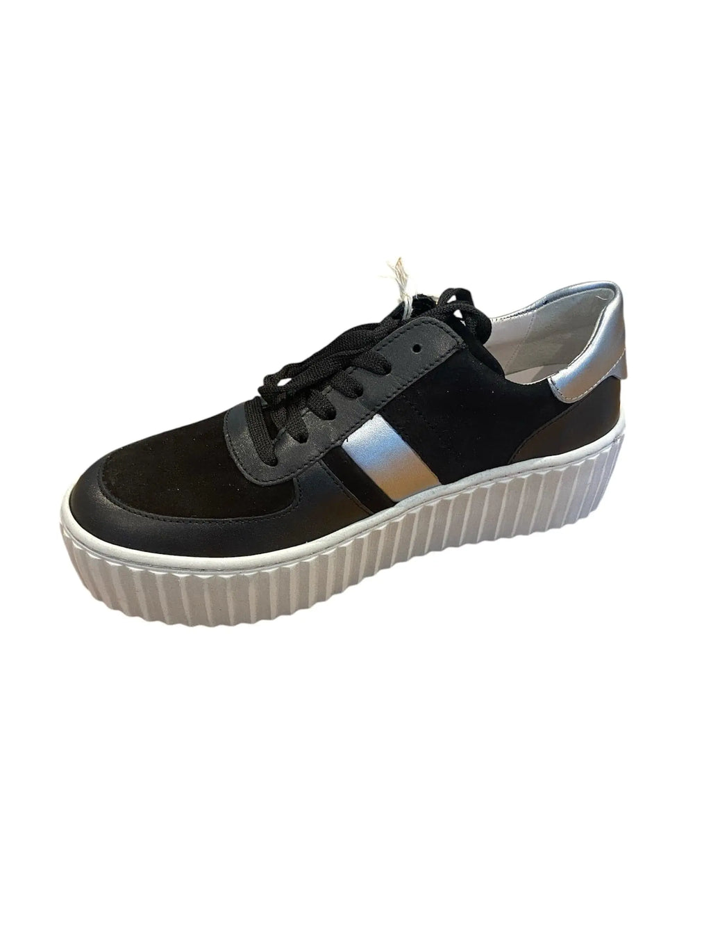 Gabor Platform Sneaker Black and White Laceup 53.203.27