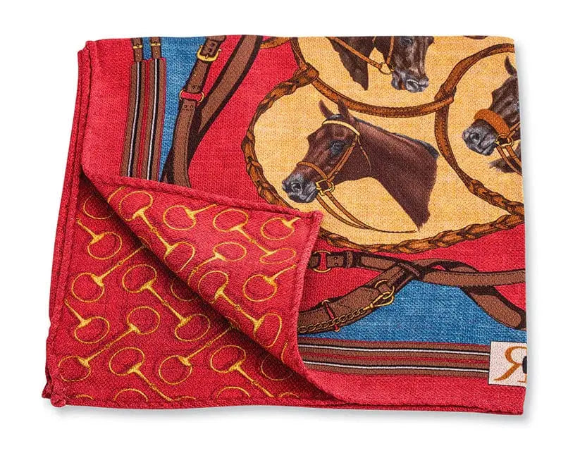 R Hanauer Red Equestrian Pocket Square – Planters Exchange